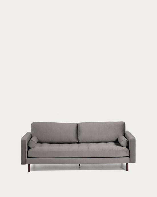 Debra 3 seater sofa in grey velvet, 220 cm – Kave Home Korea